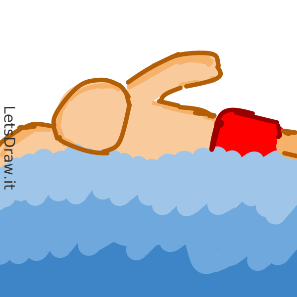 How to draw swimming / usib8pifa.png / LetsDrawIt
