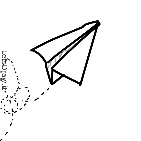 How to draw paper airplane / uxufemgkr.png / LetsDrawIt