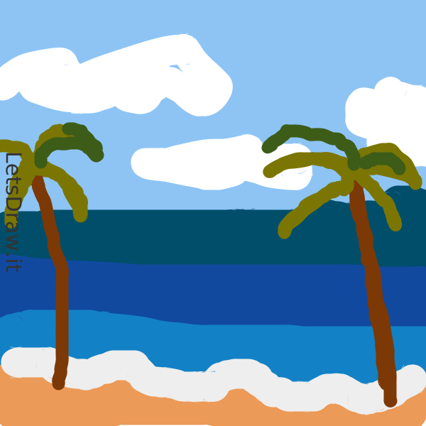 How to draw beach / uz7aqayby.png / LetsDrawIt