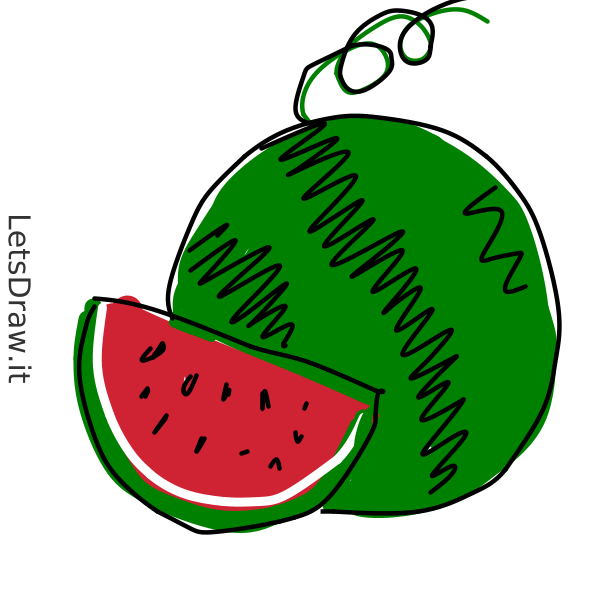 How to draw watermelon / uznimhfo.png / LetsDrawIt