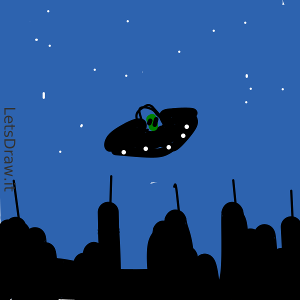 How to draw alien / LetsDrawIt