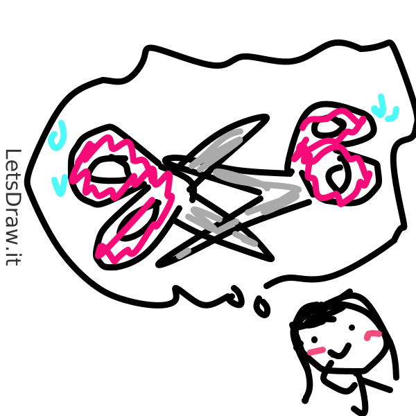 How to draw pair of scissors / w7uomhwuu.png / LetsDrawIt