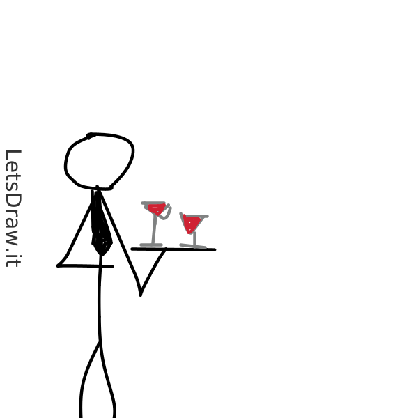 How to draw waiter / wa5gr1e9a.png / LetsDrawIt