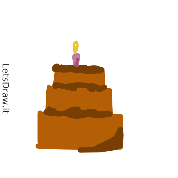 How to draw chocolate cake / wai4f4chx.png / LetsDrawIt