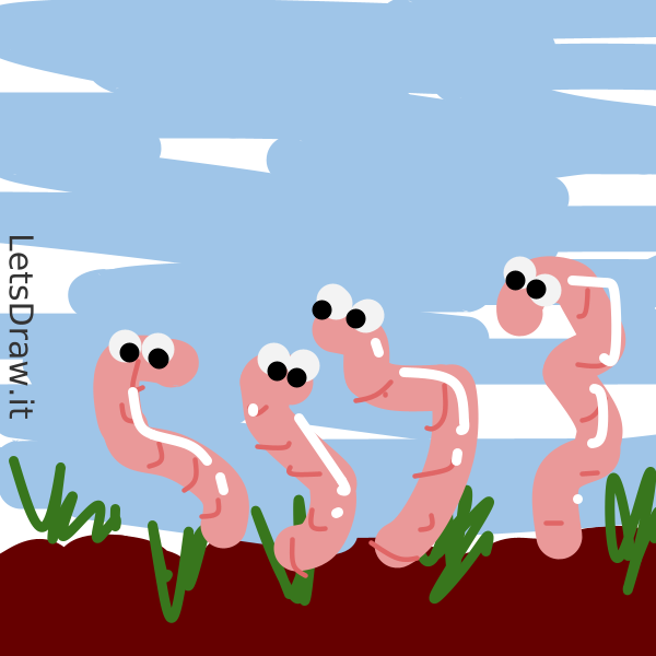 How to draw Worms / Learn to draw from other LetsdrawIt players