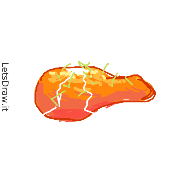 How to draw Fried chicken / wzua8m5nk.png / LetsDrawIt