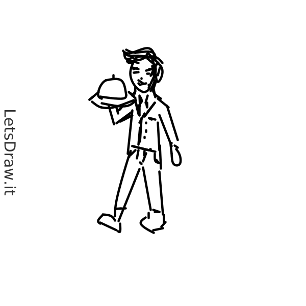 How to draw waiter / x6j5nkbaf.png / LetsDrawIt