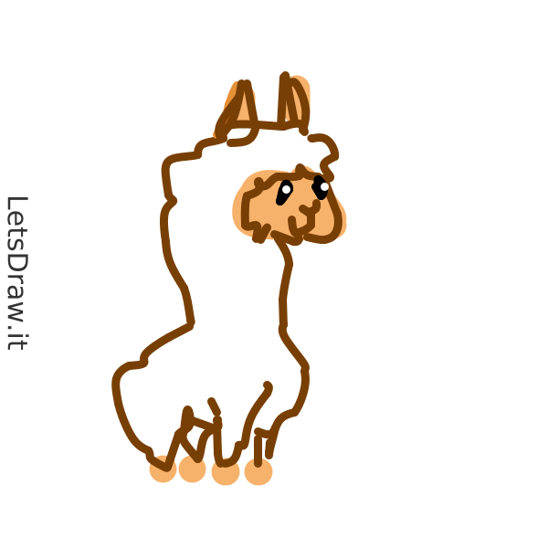 How to draw lama / Learn to draw from other LetsdrawIt players