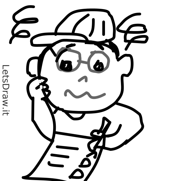 How to draw written test / xat9gwg4w.png / LetsDrawIt