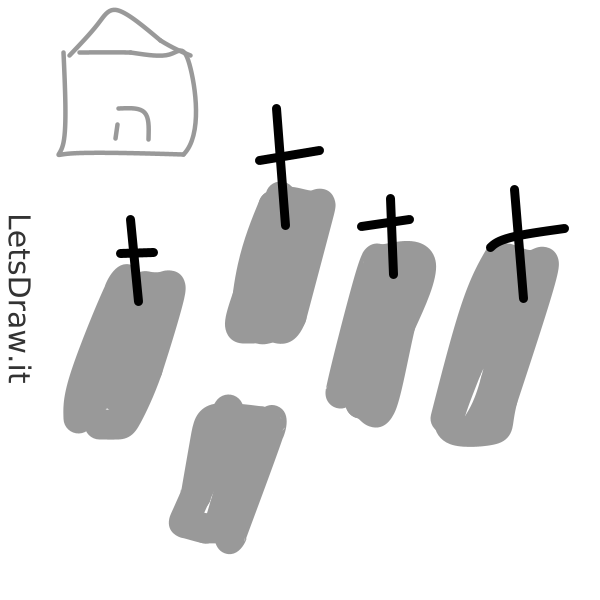 How to draw cemetery / xdwoeozod.png / LetsDrawIt