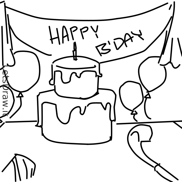 How to draw birthday / Learn to draw from other LetsdrawIt players