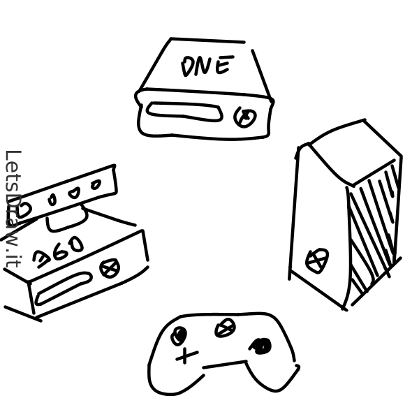 How to draw Xbox / xmygczfmb.png / LetsDrawIt