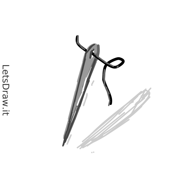 How to draw sewing needle / xx7menprz.png / LetsDrawIt