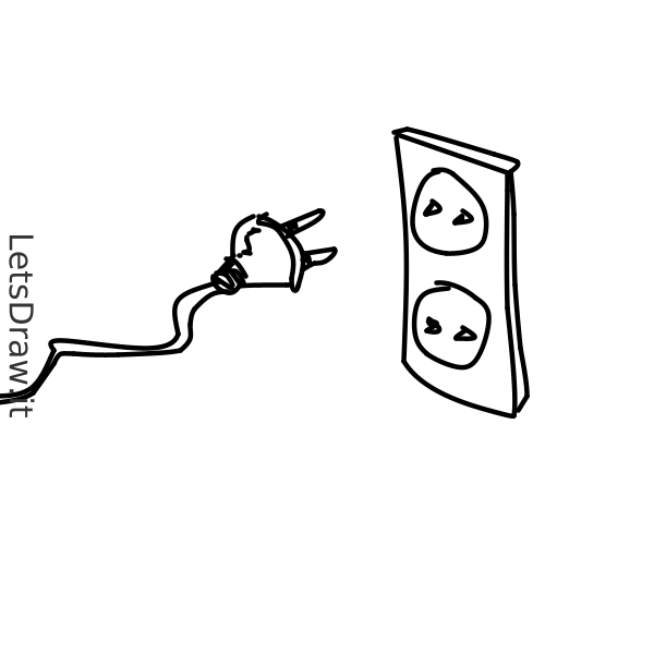 How to draw power socket / y7hurbrkk.png / LetsDrawIt