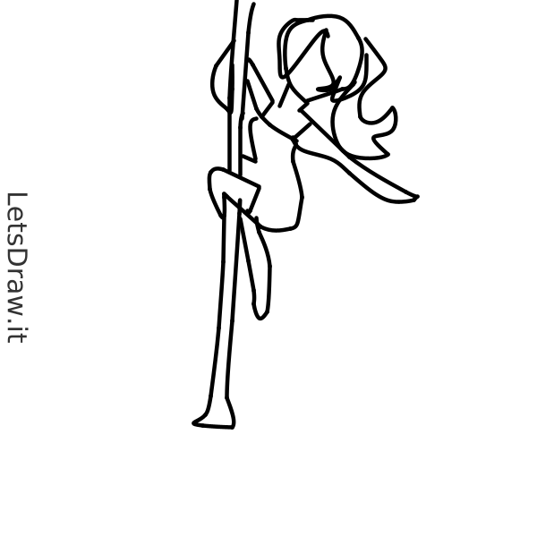 How to draw Pole dance / ybggcgsdq.png / LetsDrawIt