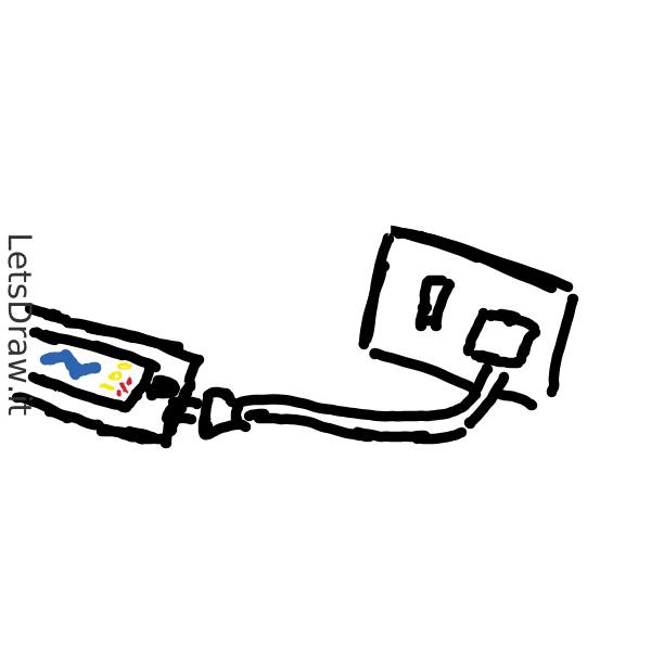How to draw charging cable / yctnqkxb7.png / LetsDrawIt