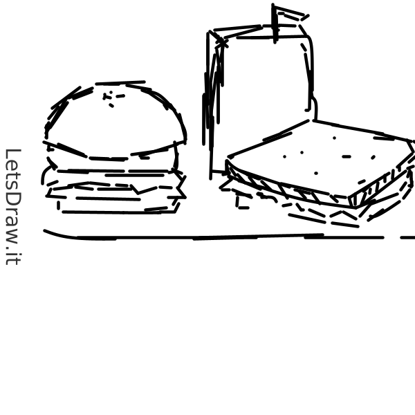 How to draw Burger and sandwich / yp57faz6c.png / LetsDrawIt