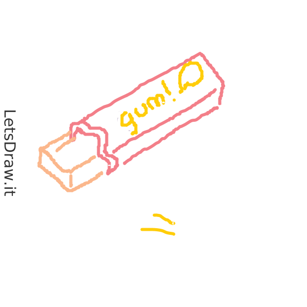 How to draw stick of gum / LetsDrawIt