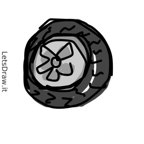 How to draw Car Wheel / LetsDrawIt