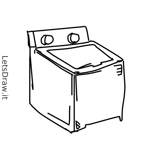 How to draw washing machine / zdgcchusy.png / LetsDrawIt