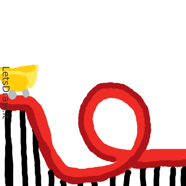 How to draw roller coaster / LetsDrawIt