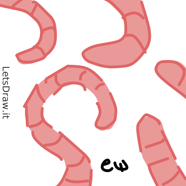 How to draw earthworm / zxt1836g8.png / LetsDrawIt