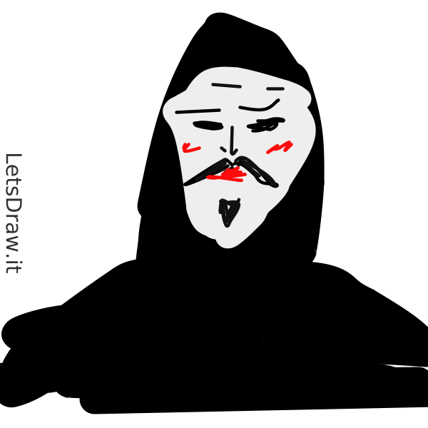 How to draw anonymous mask / zywymhwsz.png / LetsDrawIt